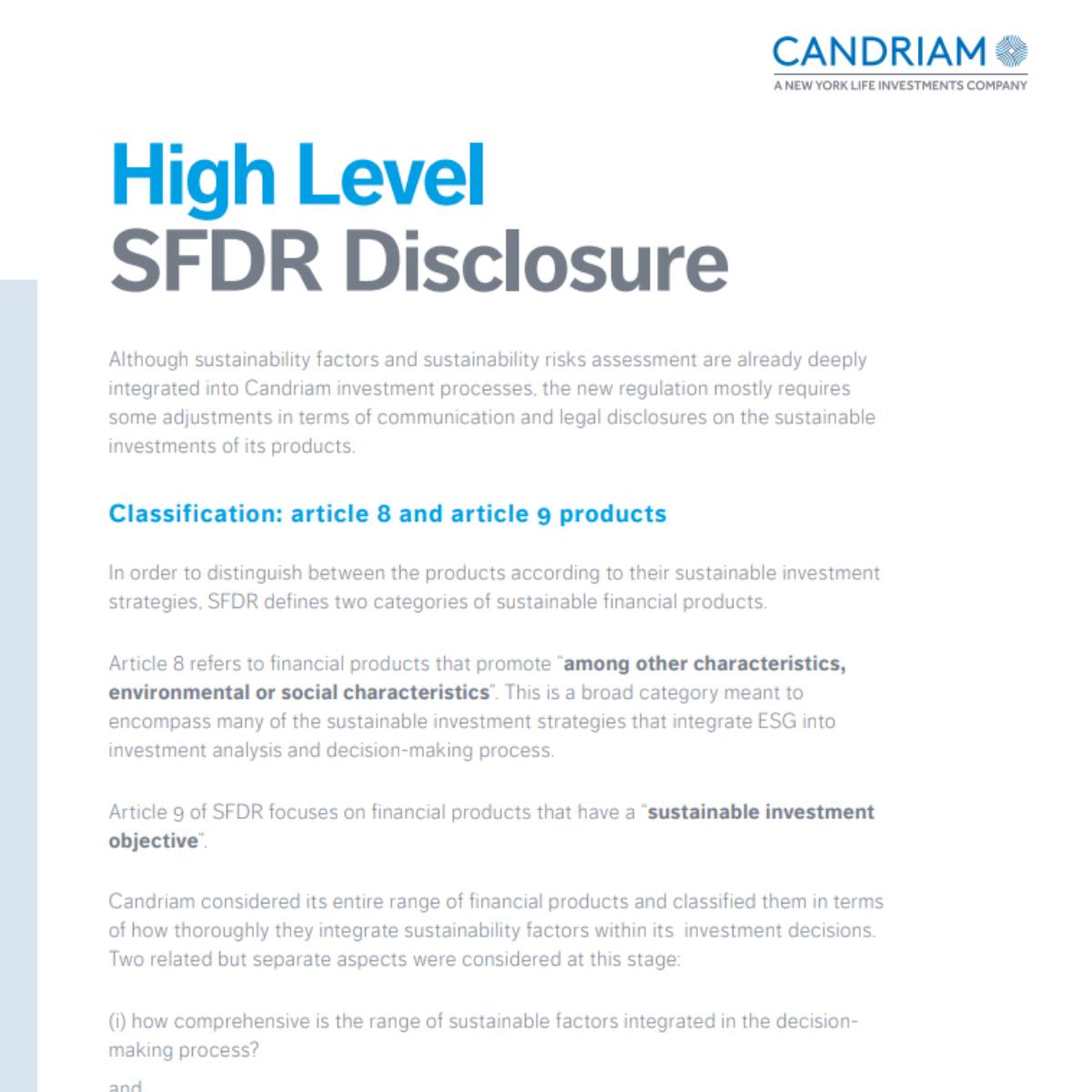 SFDR | Candriam